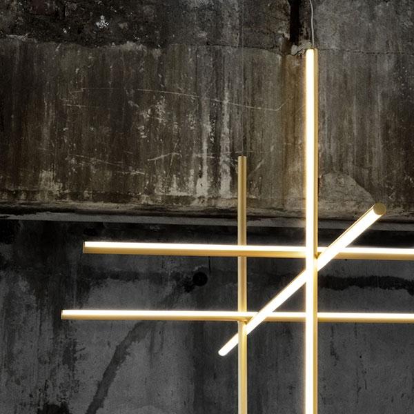 Coordinates S2 Pendant Gold From Flos | AndLight