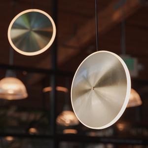 Chrona Dish 6 Vertical Pendant in Brushed Steel from Graypants | AndLight