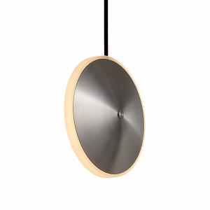Chrona Dish 6 Vertical Pendant in Brushed Steel from Graypants | AndLight
