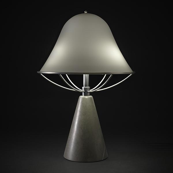 TATO Anita Table Lamp Light Yellow/Brass & Brown Marble