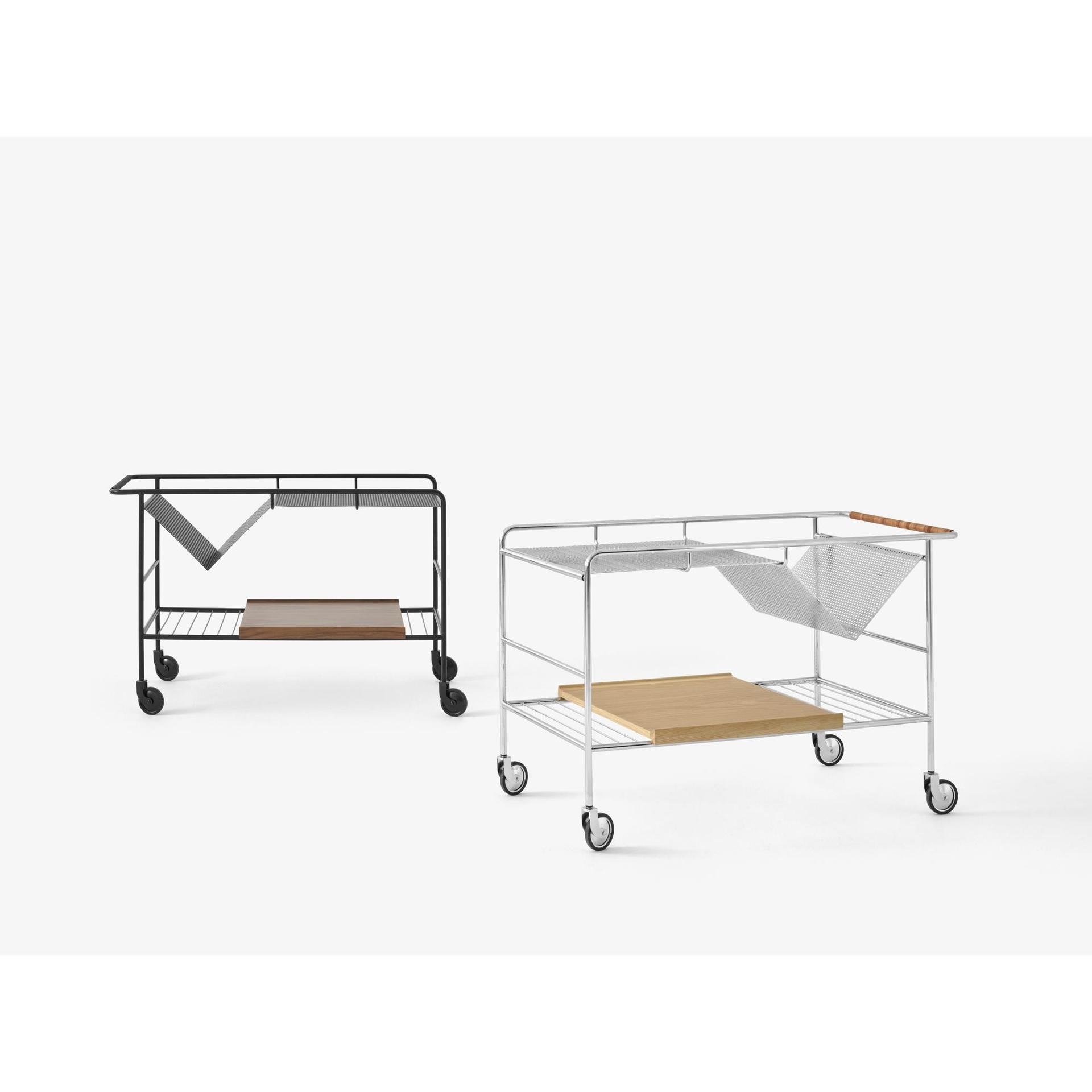 &Tradition Alima NDS1 Trolley Chrome/ Lacquered Oak | AndLight