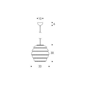 artek Beehive A331 Pendant White & Chrome | AndLight