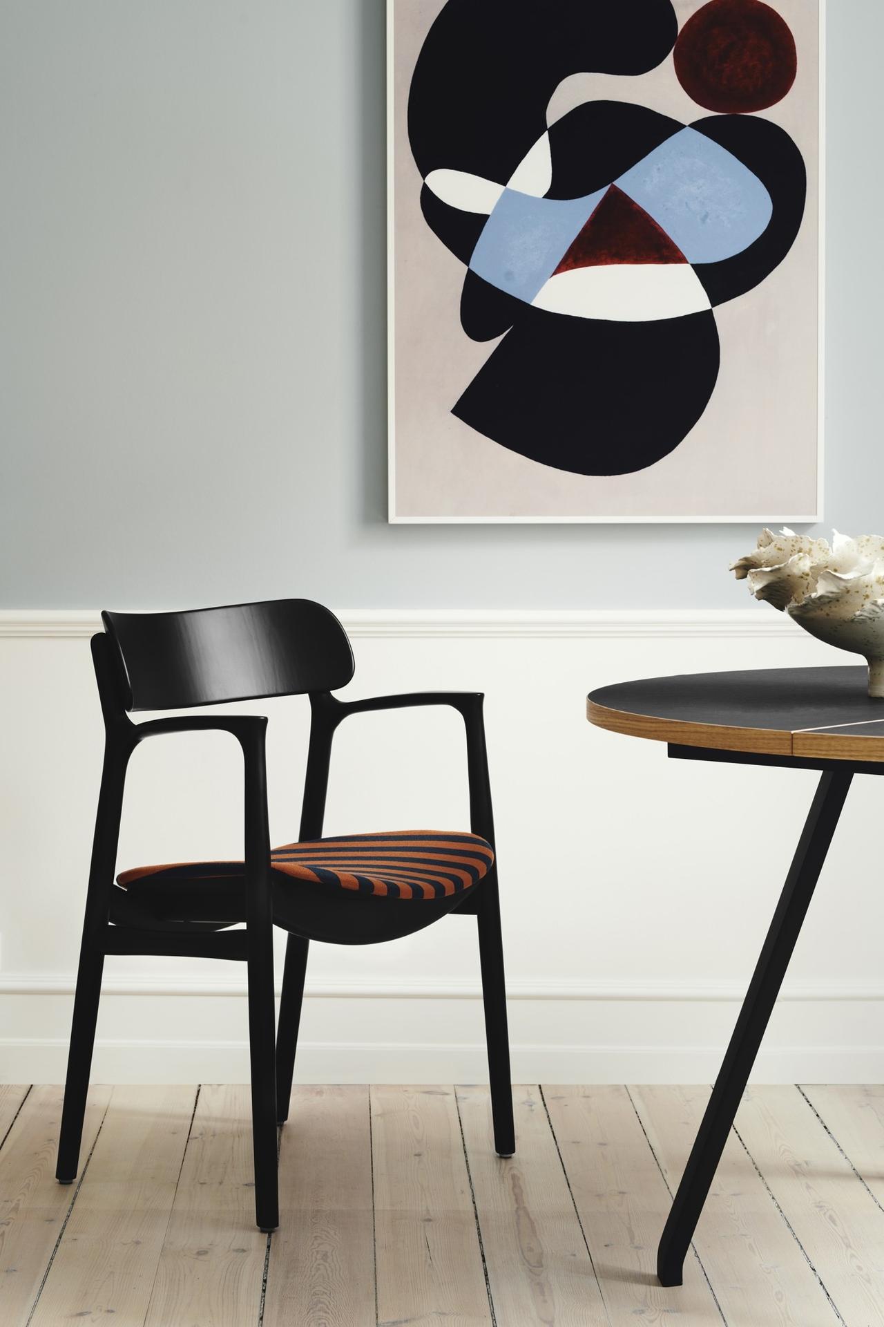 Bent Hansen Asger Dining Table Chair Upholstered Black Beech/Ranchero ...