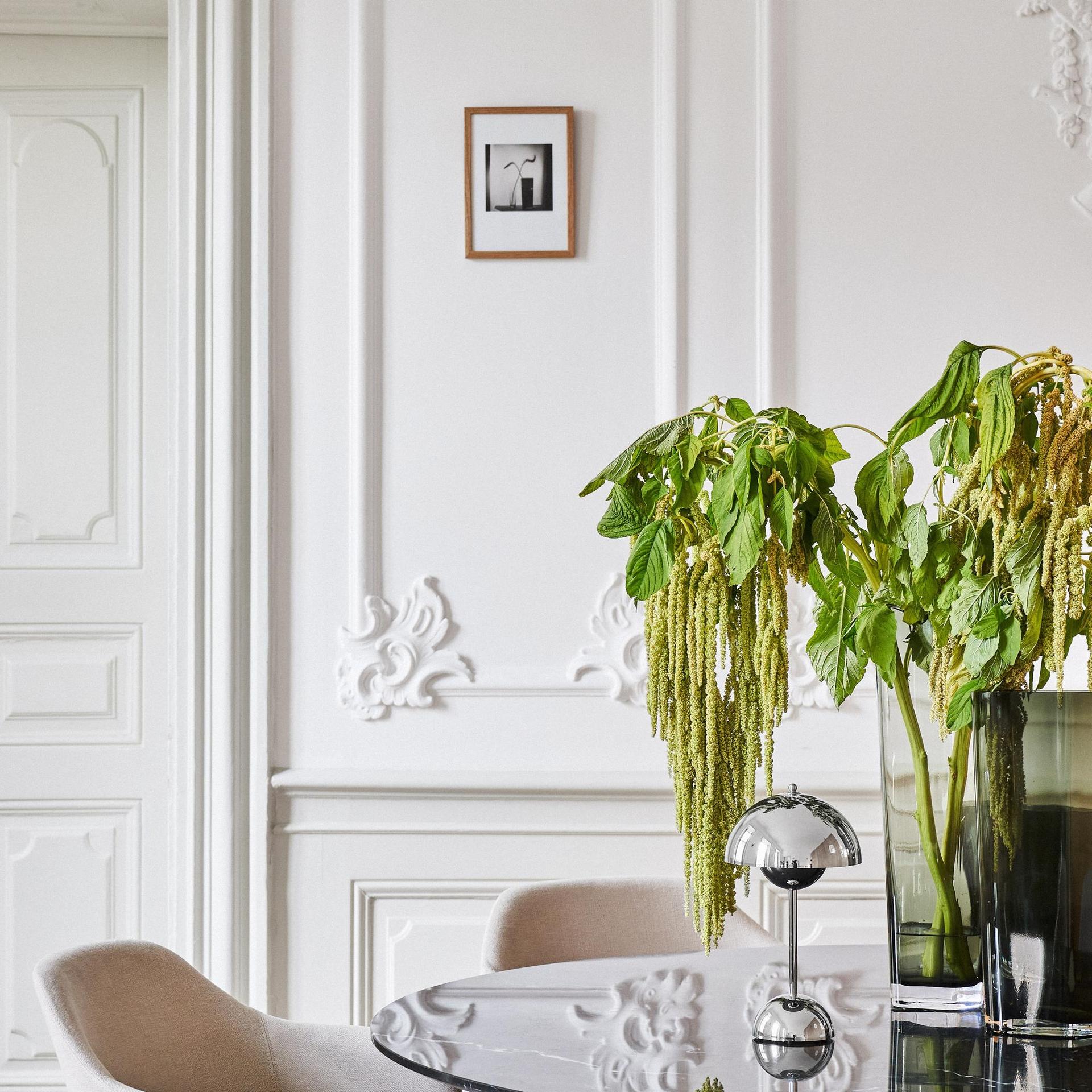 Flowerpot VP9 Table lamp Portable Chrome Plated from &Tradition | AndLight