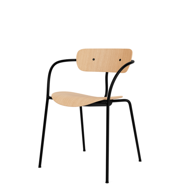 Pavilion AV2 Dining table chair M. Armrests Oak/Black from &Tradition ...