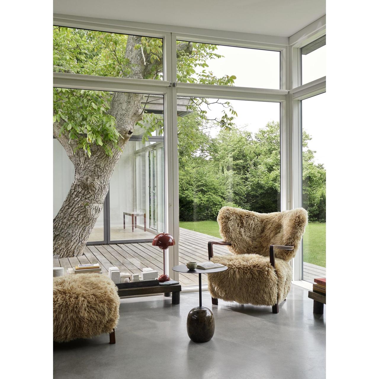 Wulff ATD2 Fauteuil Peau de Mouton Miel 50 Mm/ Chêne Huilé Blanc