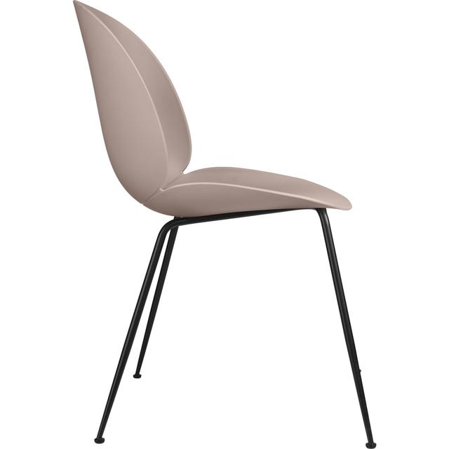GUBI Beetle Spisebordsstol Conic Base Mat Sort/Sweet Pink - Køb her!
