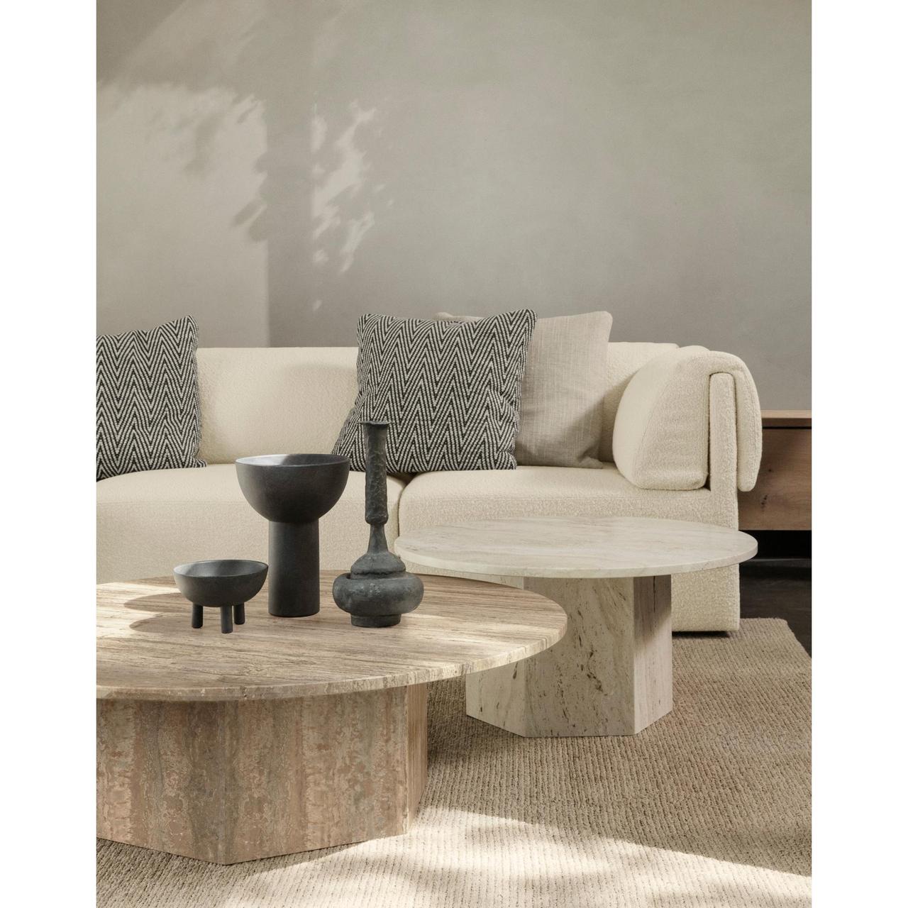 GUBI Epic Coffee Table Round Ø80 White Travertine