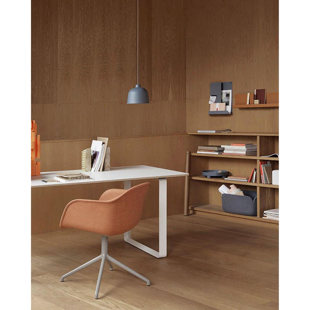 Muuto Fiber Dining Chair w. Armrests & Swivel Base Leather Upholstered ...