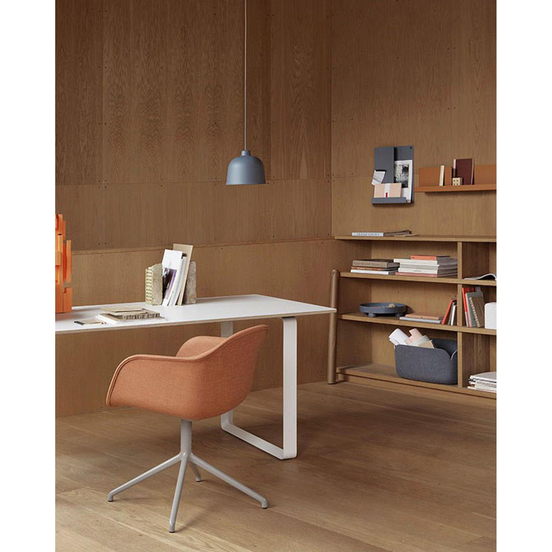 Muuto Fiber Dining Chair w. Armrests & Swivel Base Leather Upholstered ...