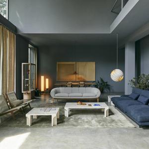 GUBI Turbo Hanglamp Glanzend Albast Wit Groot