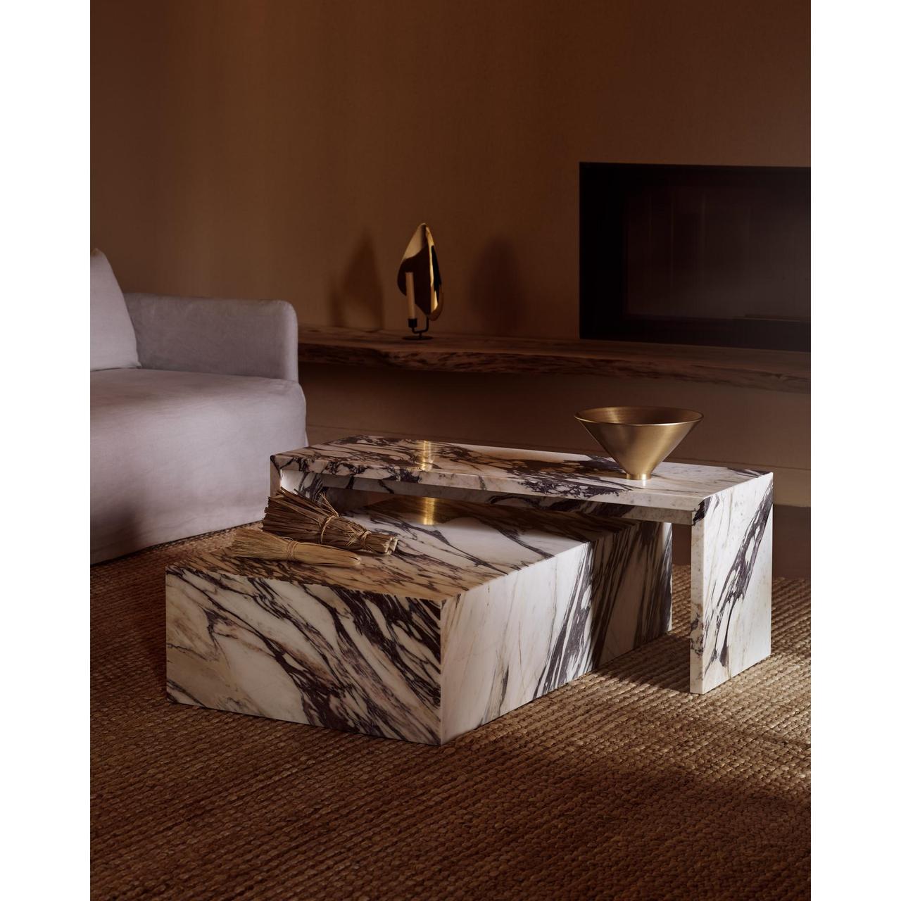 Audo Plinth Bridge Coffee Table Nero Marquina Marble | AndLight