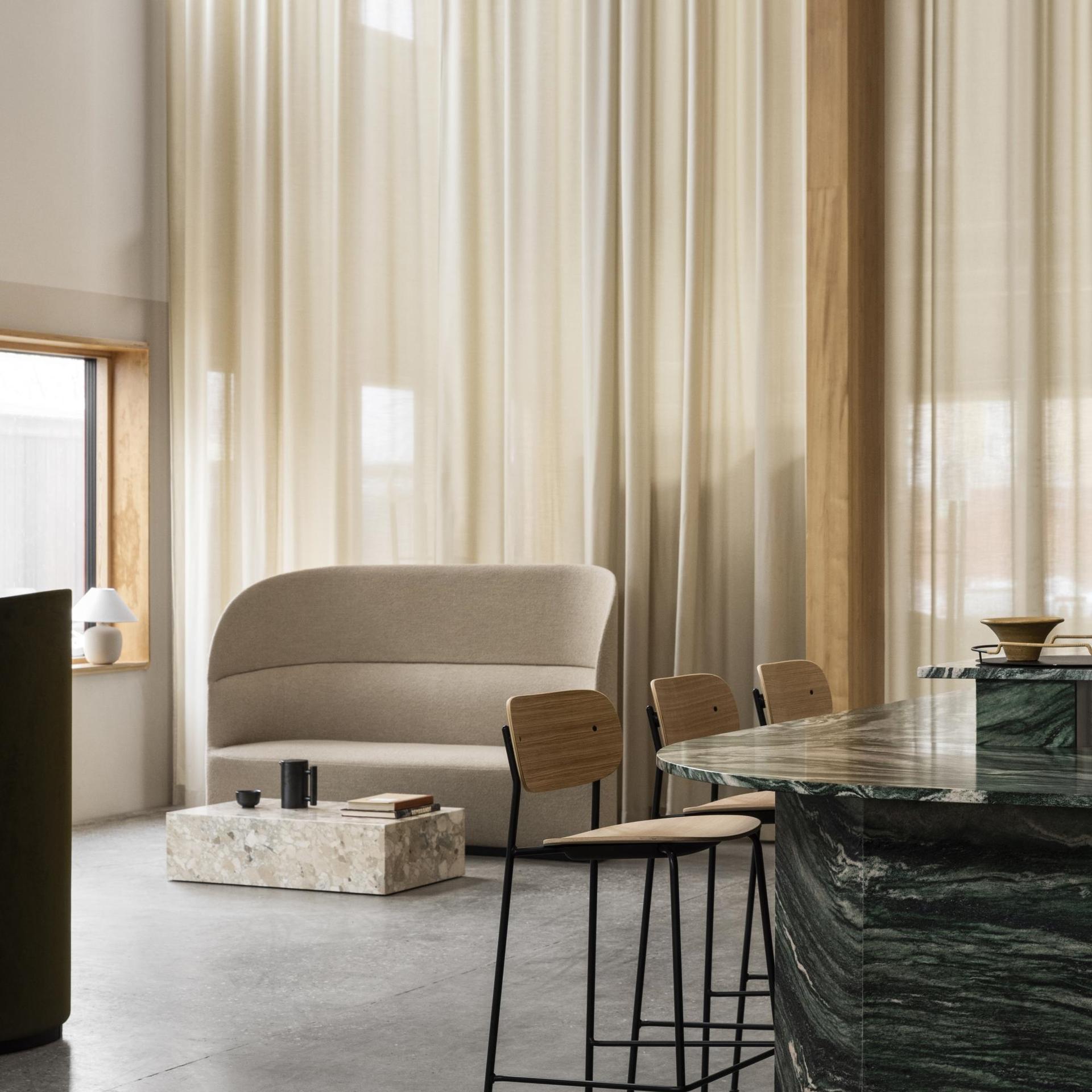 Audo Plinth Coffee Table Low Kunis Breccia Marble