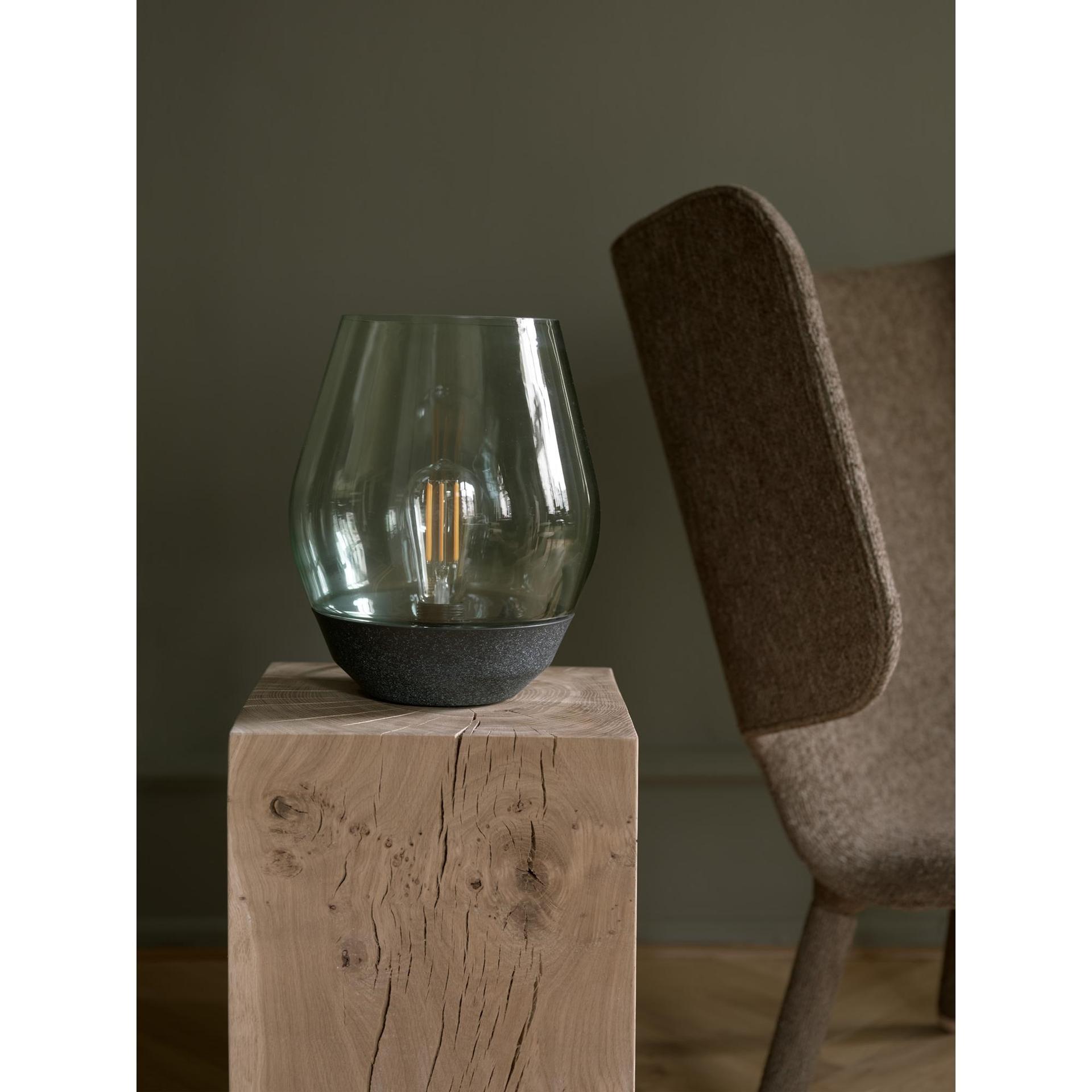 NEW WORKS Bowl Table Lamp Raw Copper w. Smoked Glass Shade | AndLight