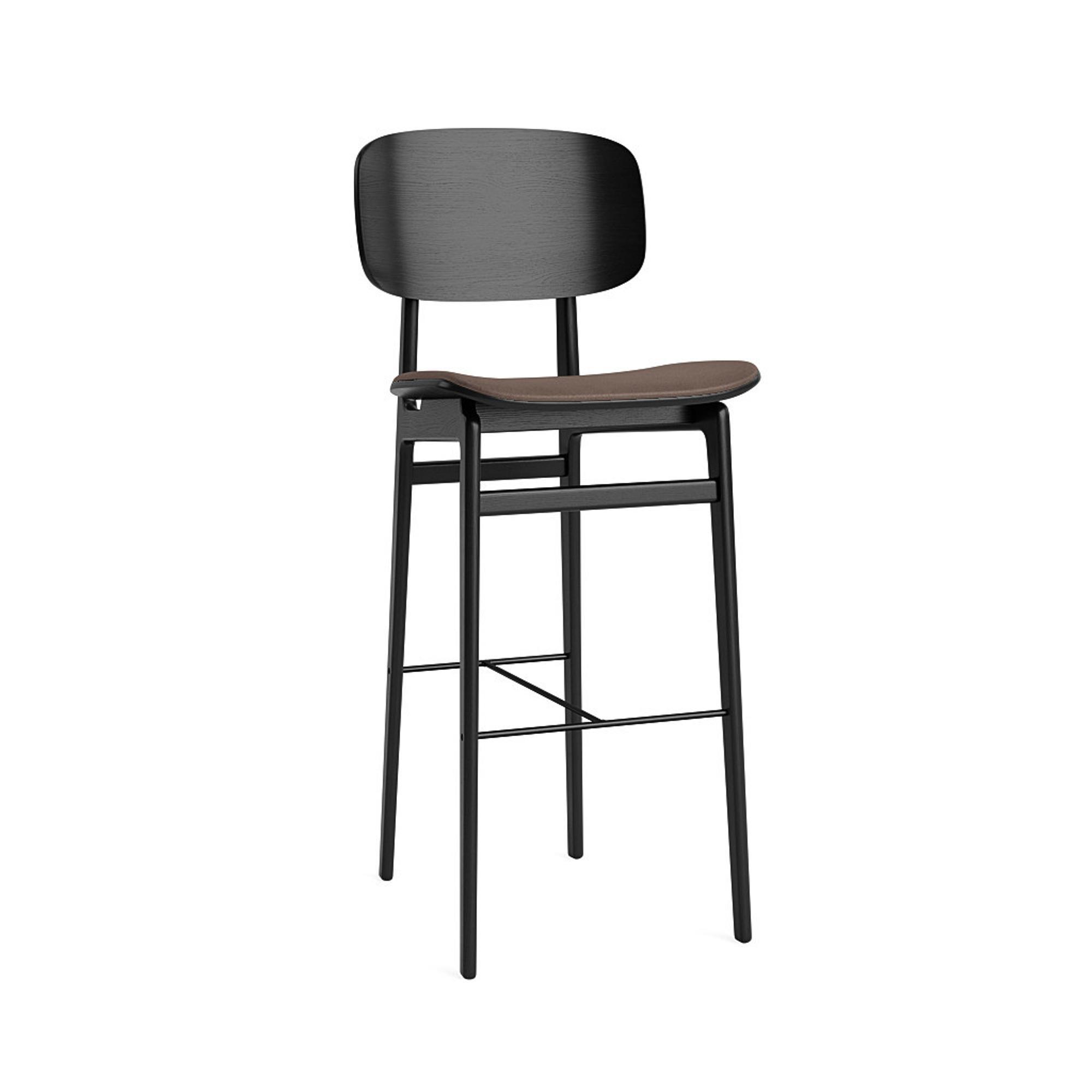 NORR11 NY11 Bar Stool H75 cm Black/ Dark Brown 21001