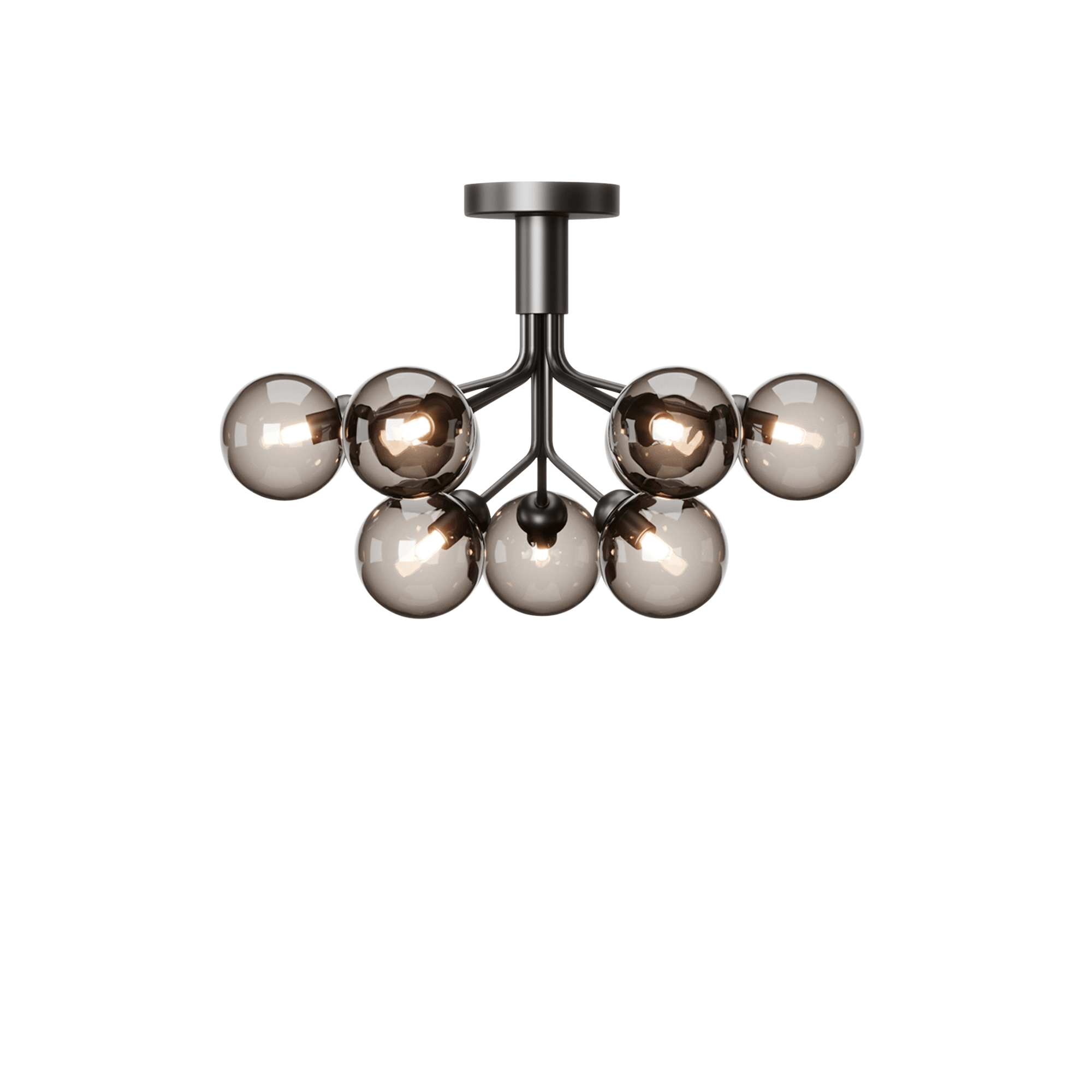 Nuura Apiales 9 Ceiling Light Satin Black & Smoked Black