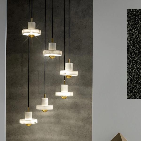 Tom Dixon Stone Pendant Brass & marble | AndLight