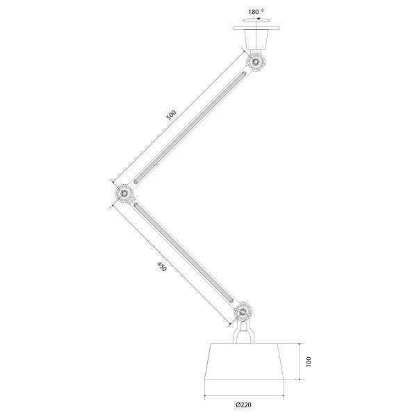 Tonone Bolt Double Arm Ceiling Lamp Blue | AndLight